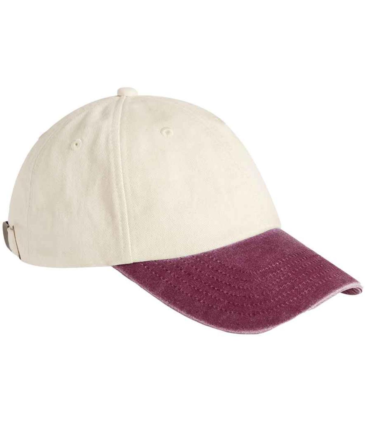 Personalised Beechfield Contrast Peak Low Profile Vintage Cap - Natural ...